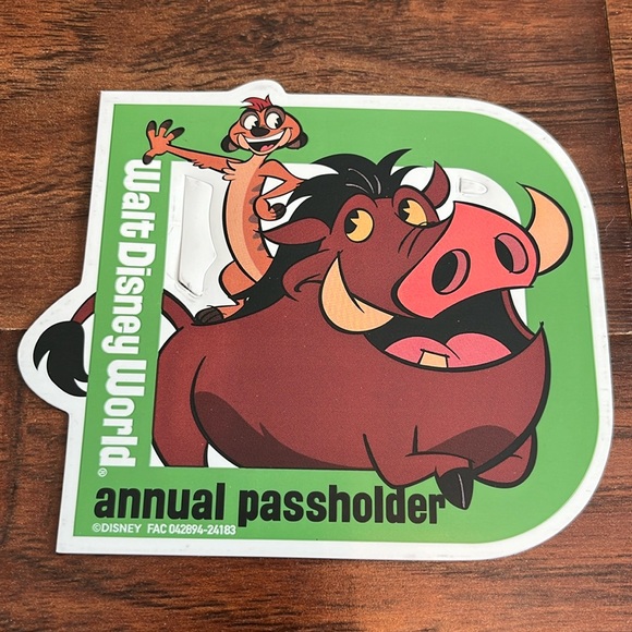Disney | Other | Walt Disney World Wdw Annual Passholder Magnet Pumba ...